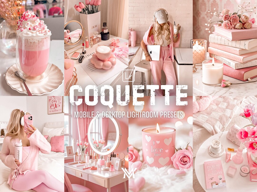 10 Coquette Lightroom Presets(mobile & Desktop DNG/XMP File),bright ...