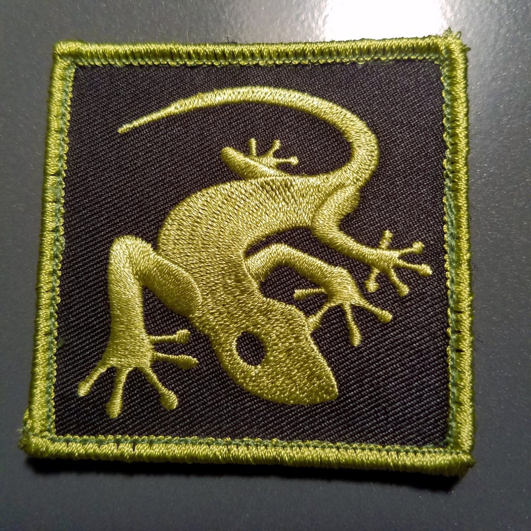 Gecko Patch - 2.5" X 2.5" Custom Embroidered With Hook & Loop Backing ...