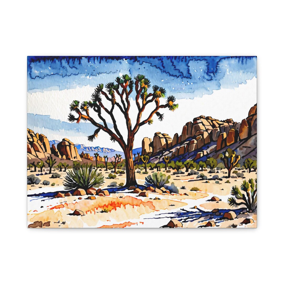 Joshua Tree Desert Landscape Canvas - Etsy