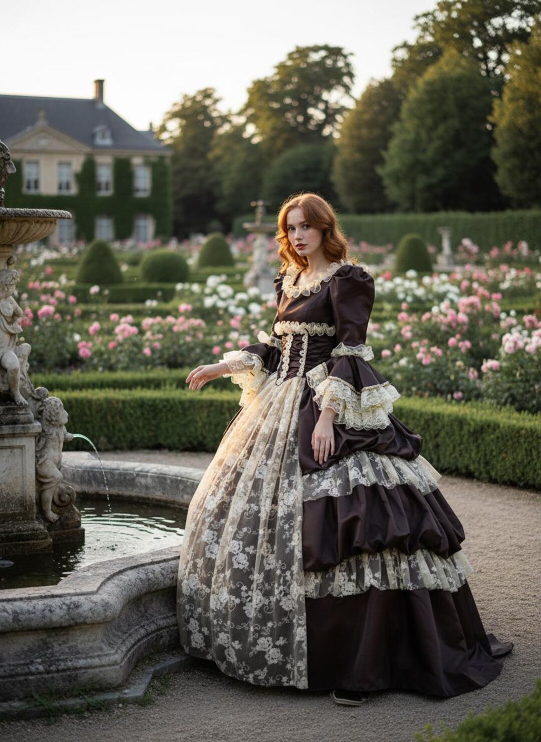 European Court Vintage Dress British Medieval Princess Gown Crinoline ...