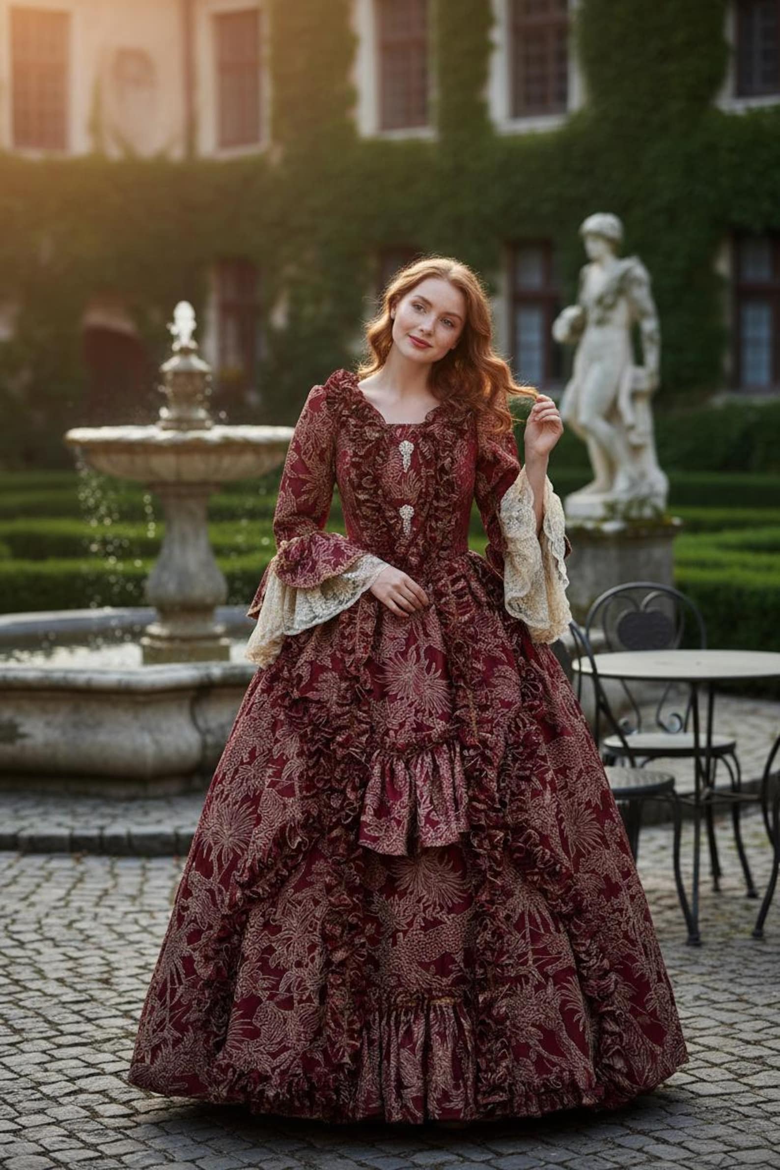 European Court Vintage Dress Medieval Princess Gown Rococo Baroque ...