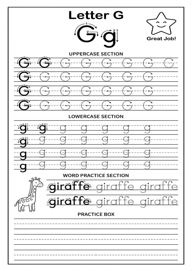 Alphabet Handwriting Practice Worksheets A to Z for Kids Ages 4-6 ...