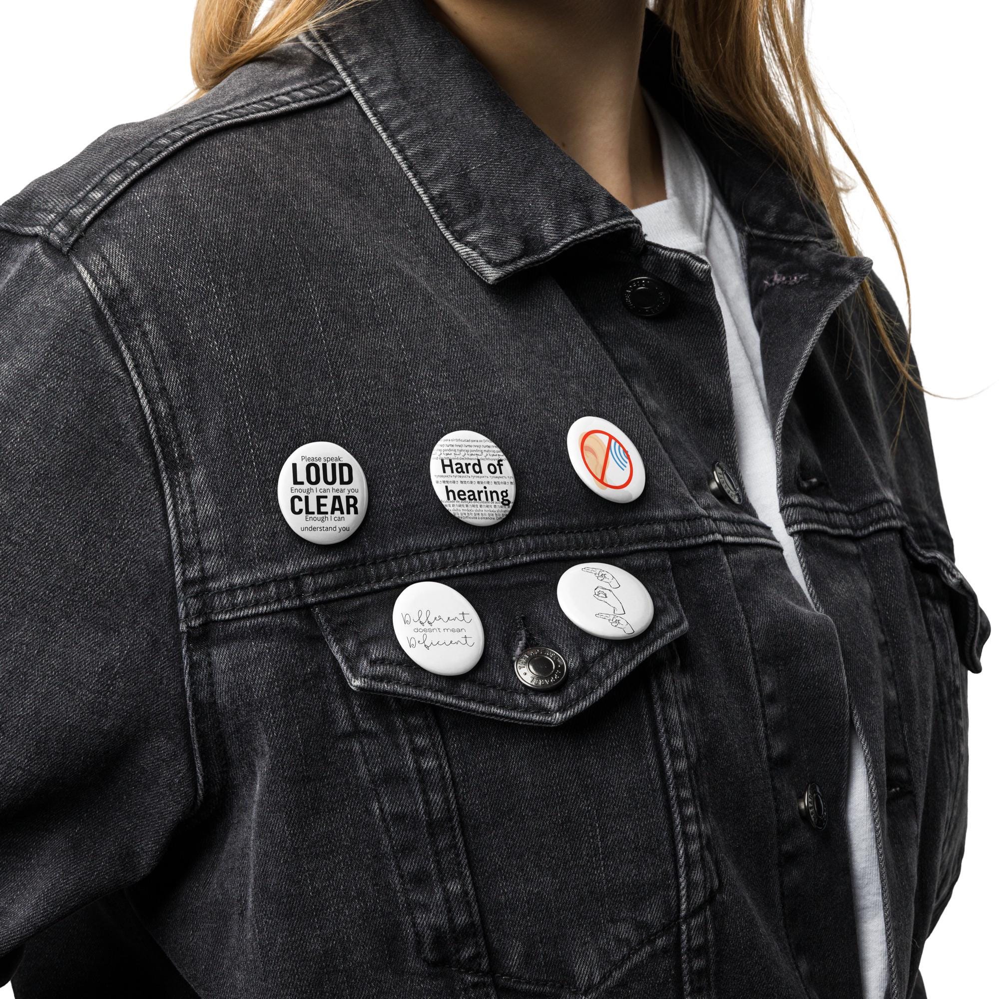 Hard of Hearing Set of 5 Pin Buttons - Etsy