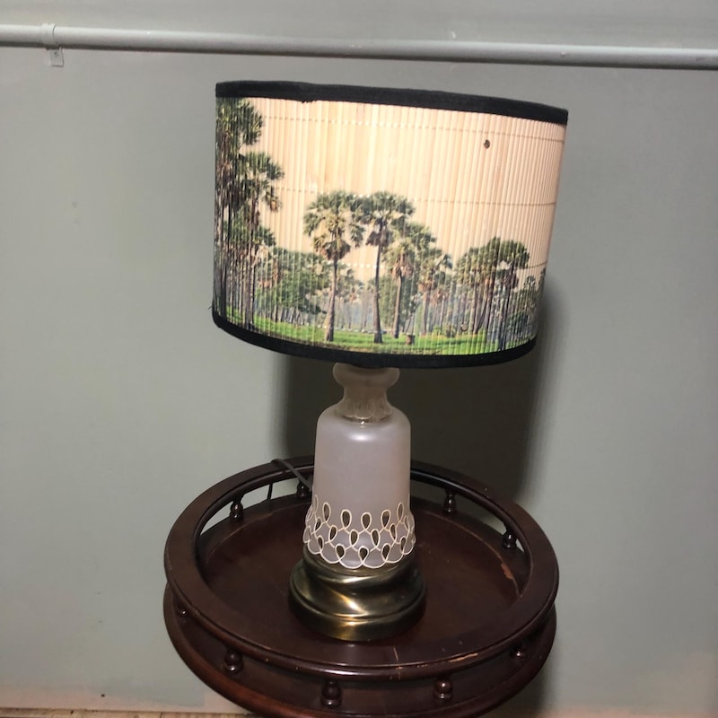 White Lattice Table Lamp - Etsy
