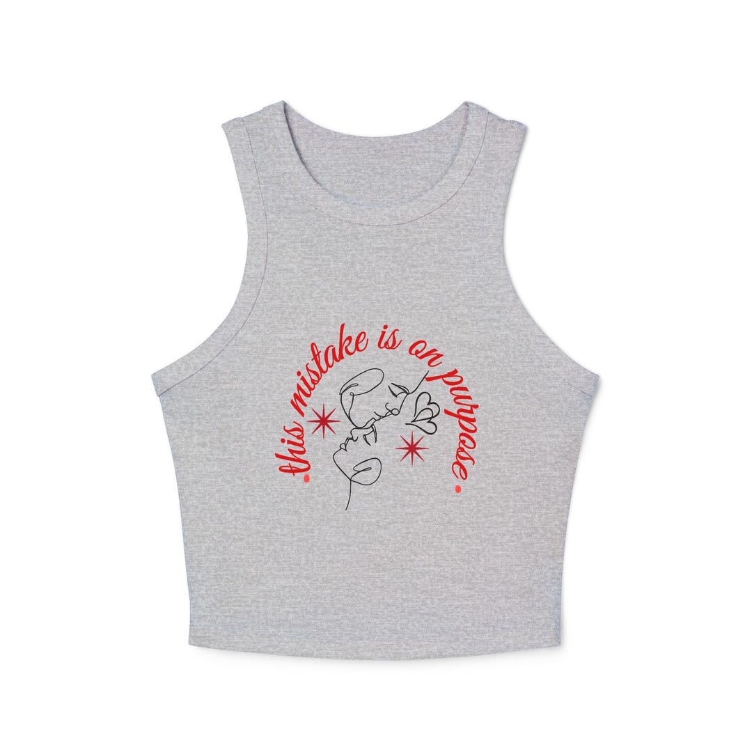 Mistake is on Purpose Tank Top | Line Art Hand, Red Script, Playful ...