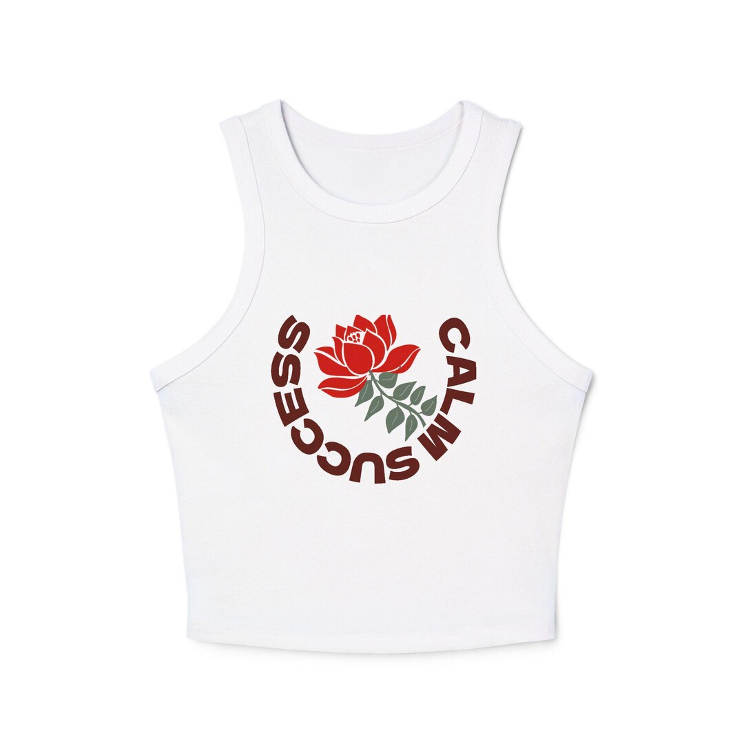 Calm Success Rose Racer Tank Top | Floral Graphic Tank - Etsy