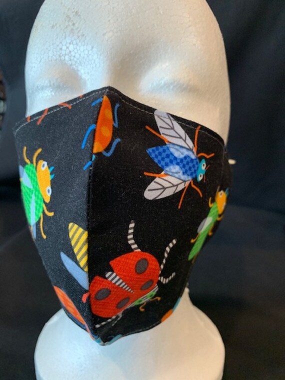 Boy's Fitted Cotton Face Mask Bugs Insects | Etsy