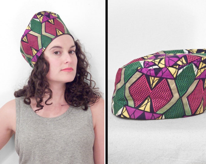 African Fabric Hat // Queen LATIFAH 1980s // Ankara Kufi Hip Hop - Etsy