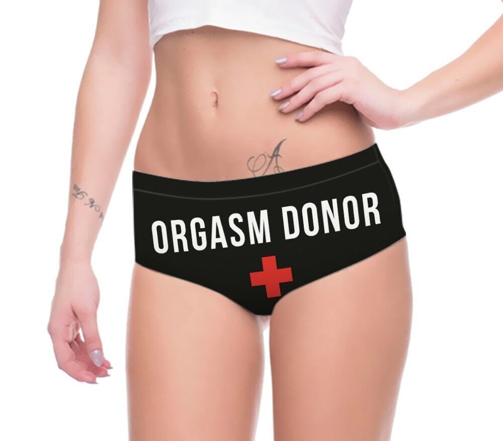 Orgasm Donor Message Panties. Funny Sexy Naughty Slutty Bachelorette Party Bridal Gift Panties ...