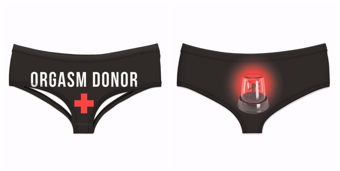Orgasm Donor Message Panties. Funny Sexy Naughty Slutty Bachelorette Party Bridal Gift Panties ...
