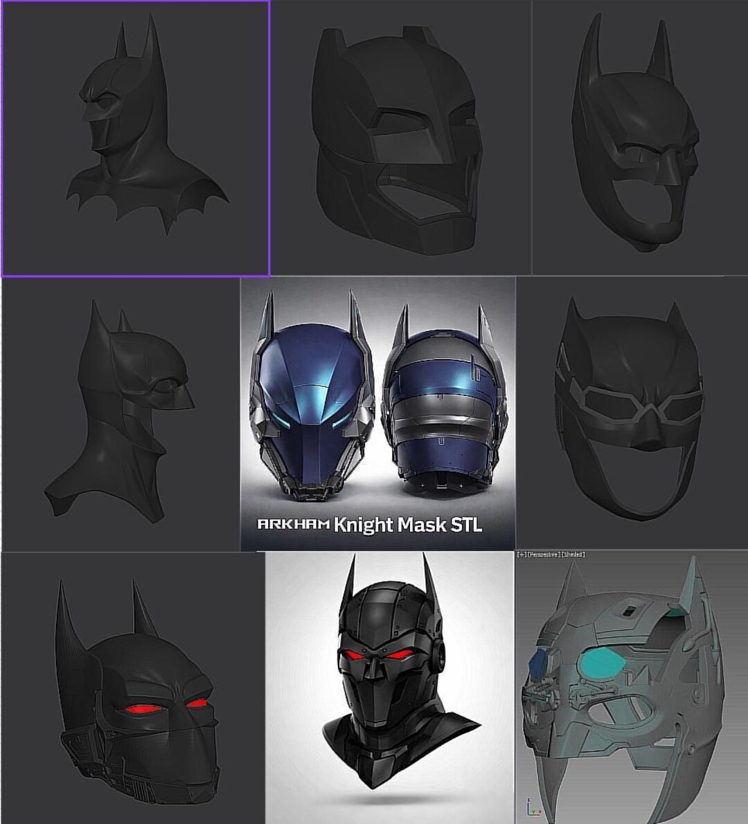 Batman Mask STL Bundle | 10 Helmet Designs | 3D Printable Cosplay Files ...