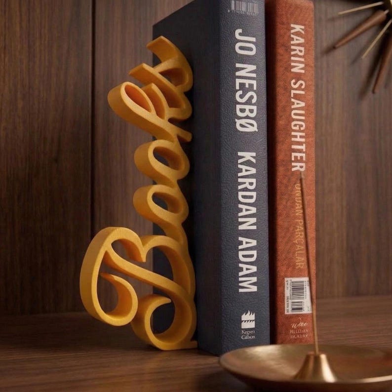 Book Lovers Gift, Books Bookend, Reading Decor, Bookshelf Decor, Book ...