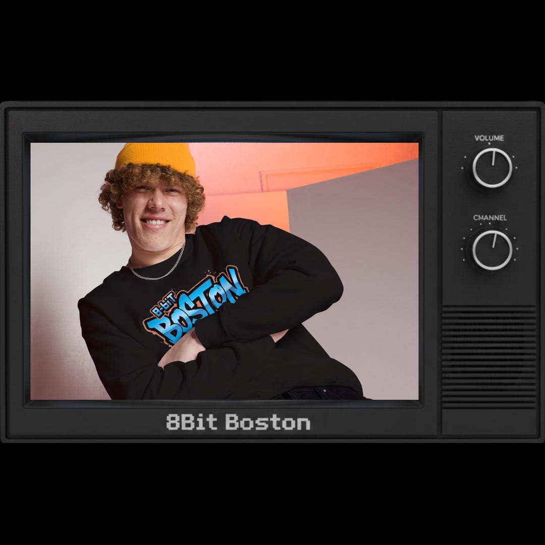 8bit Boston Graffiti Logo Sweatshirt Retro Gaming Boston Pride Crewneck ...