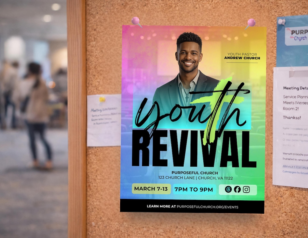 Rainbow Youth Revival Flyer Template, Church Youth Event Flyer ...