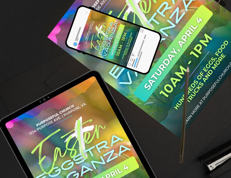 Easter Eggstravaganza Flyer Template, Church Easter Event, Family Egg ...