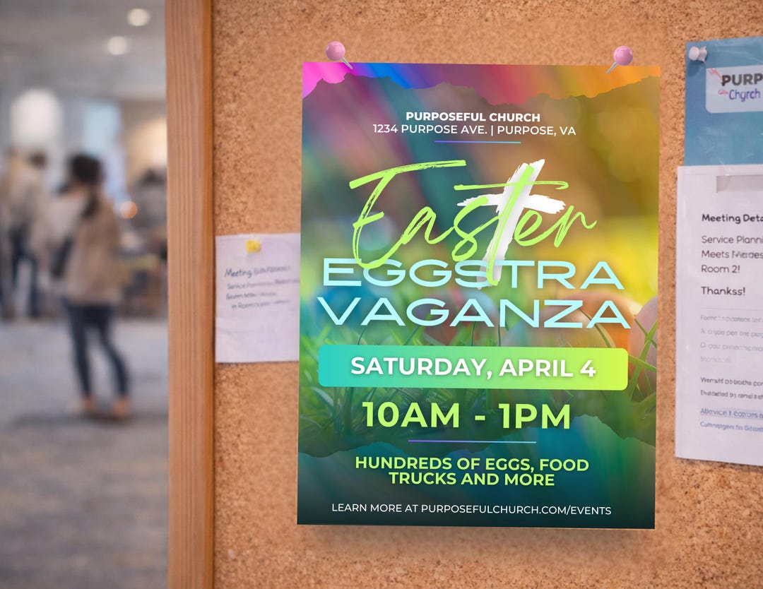 Easter Eggstravaganza Flyer Template, Church Easter Event, Family Egg ...