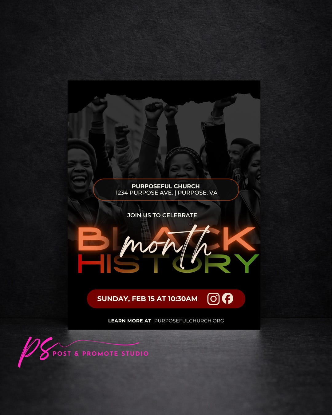 Black History Month Flyer Template, Church Celebration Event Flyer ...