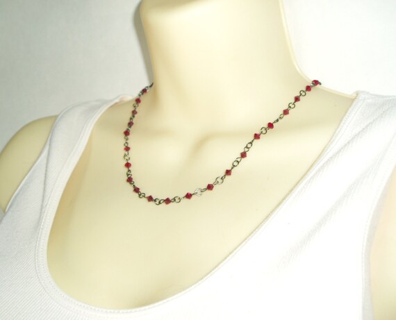 Sexy Red Beaded Choker Ruby Red Crystal Beaded Necklace - Etsy