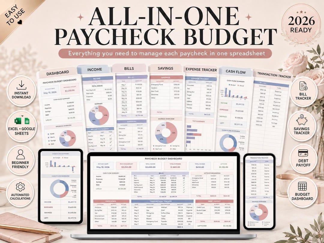 Gehaltscheck Budgetplaner Tabelle, Budget nach Gehaltscheck Vorlage ...