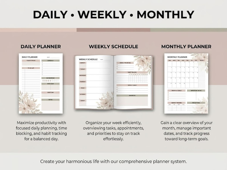 2026-2027 Planner Template Editable in Canva | Weekly, Monthly & Daily ...