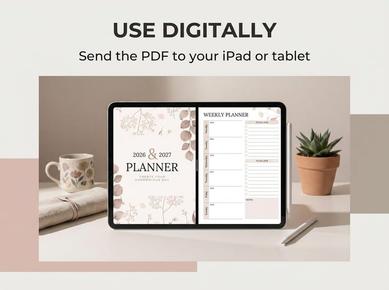 2026-2027 Planner Template Editable in Canva | Weekly, Monthly & Daily ...