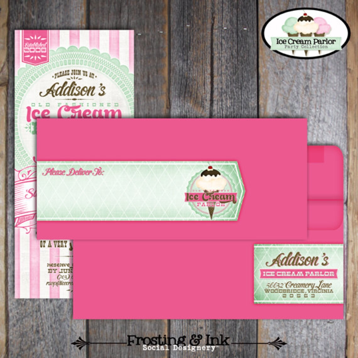 Ice Cream Invitation Ice Cream Party Invitation Ice Cream - Etsy