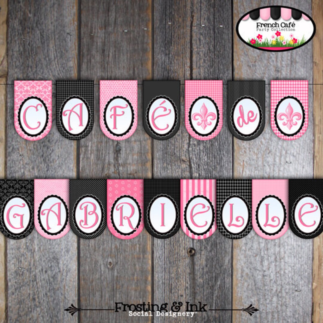 Paris Banner Paris Bunting Banner French Cafe Banner French Bistro ...