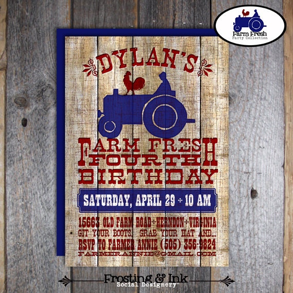 Farm Invitation Farm Party Invitation Barnyard Birthday | Etsy