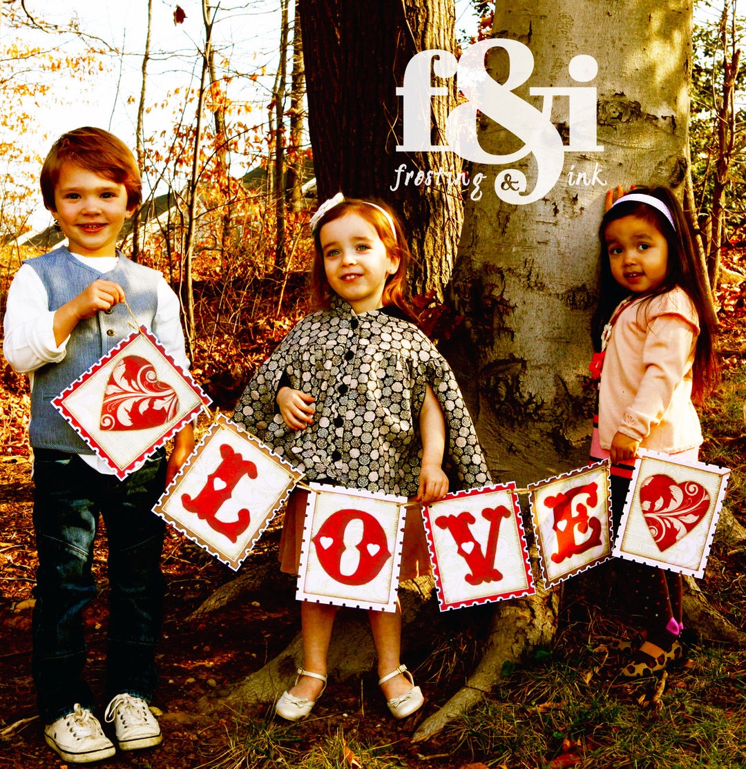 Valentines Banner Valentines Day Banner Love Banner Love Bunting Banner ...