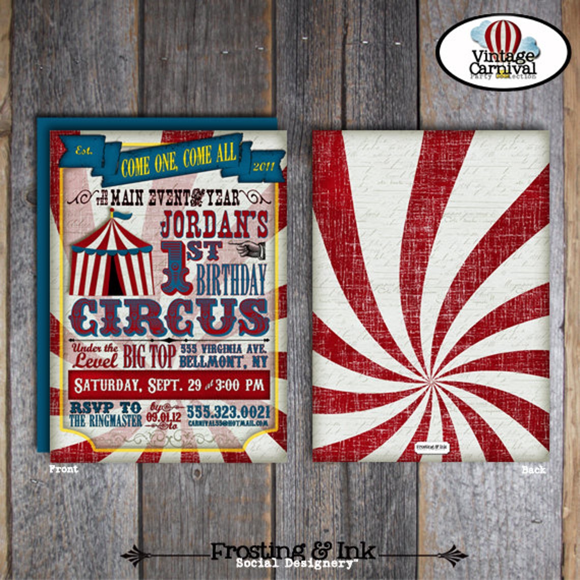 Circus Invitation Circus Birthday Invitation Circus Party - Etsy