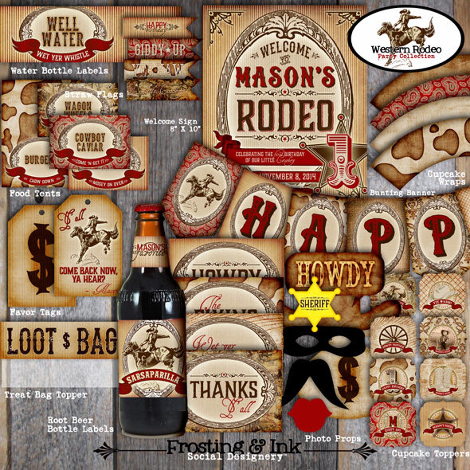 Cowboy Photo Booth Props Western Rodeo Photo Props Wild - Etsy