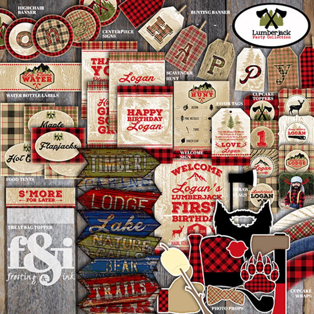 Lumberjack Birthday Decorations Lumberjack First Birthday - Etsy
