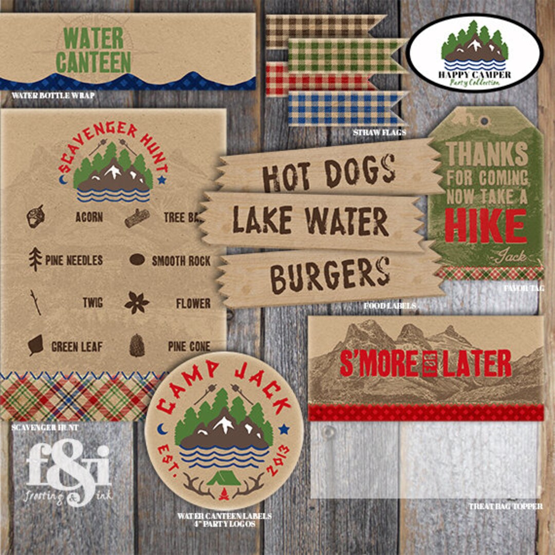 Camping Food Labels Camp Food Labels Camping Birthday - Etsy