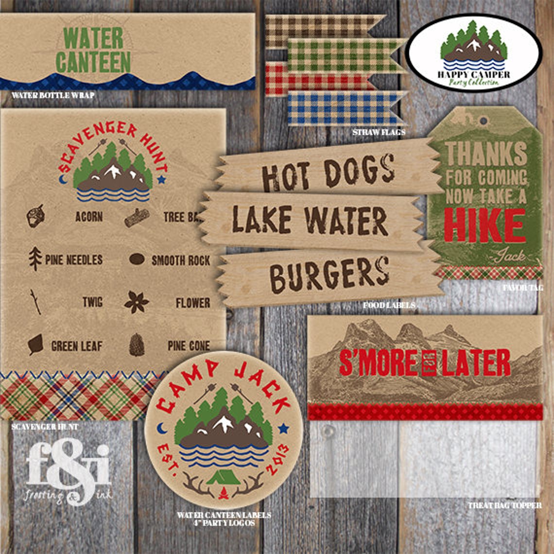 Camping Food Labels Camp Food Labels Camping Birthday - Etsy