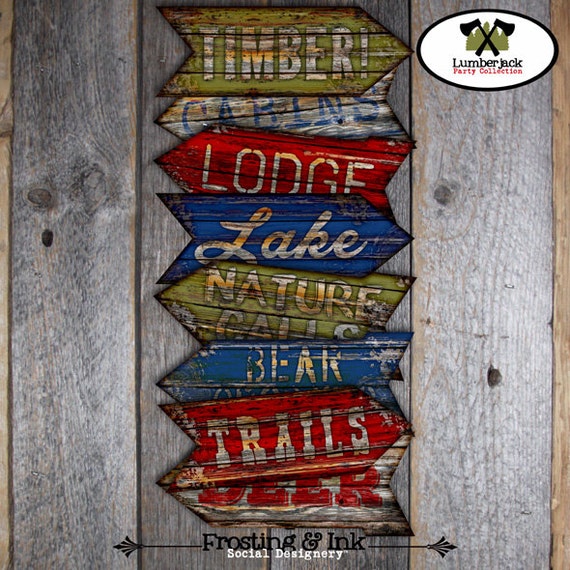 Lumberjack Signs Lumberjack Party Signs Lumberjack Arrow | Etsy