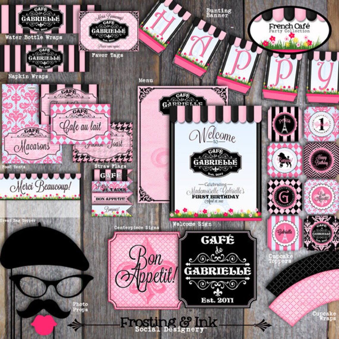 Paris Banner Paris Bunting Banner French Cafe Banner | Etsy