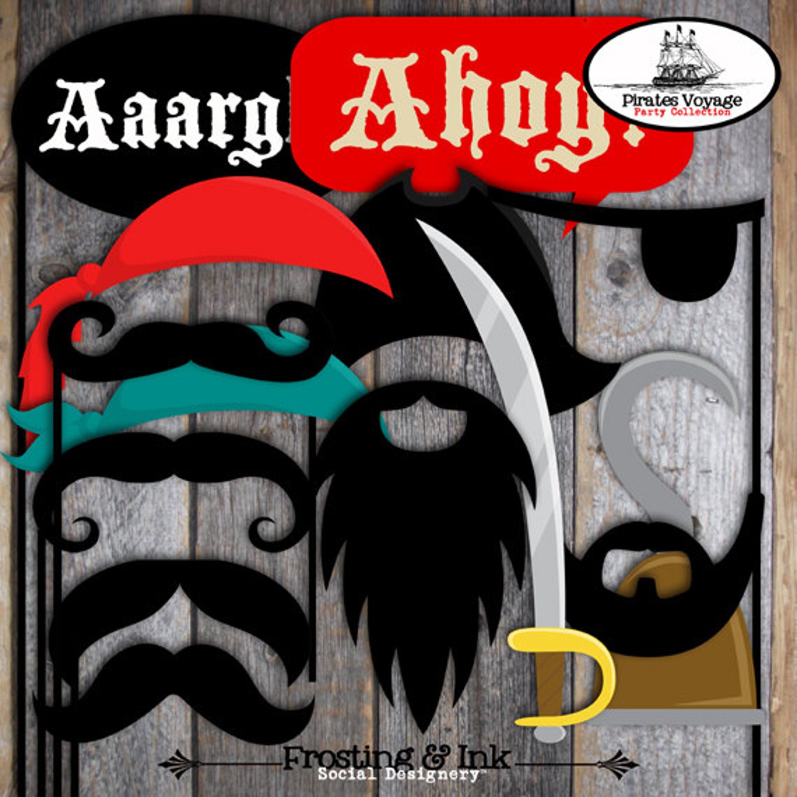 Pirate Photo Booth Props Pirate Photo Props Printable - Etsy