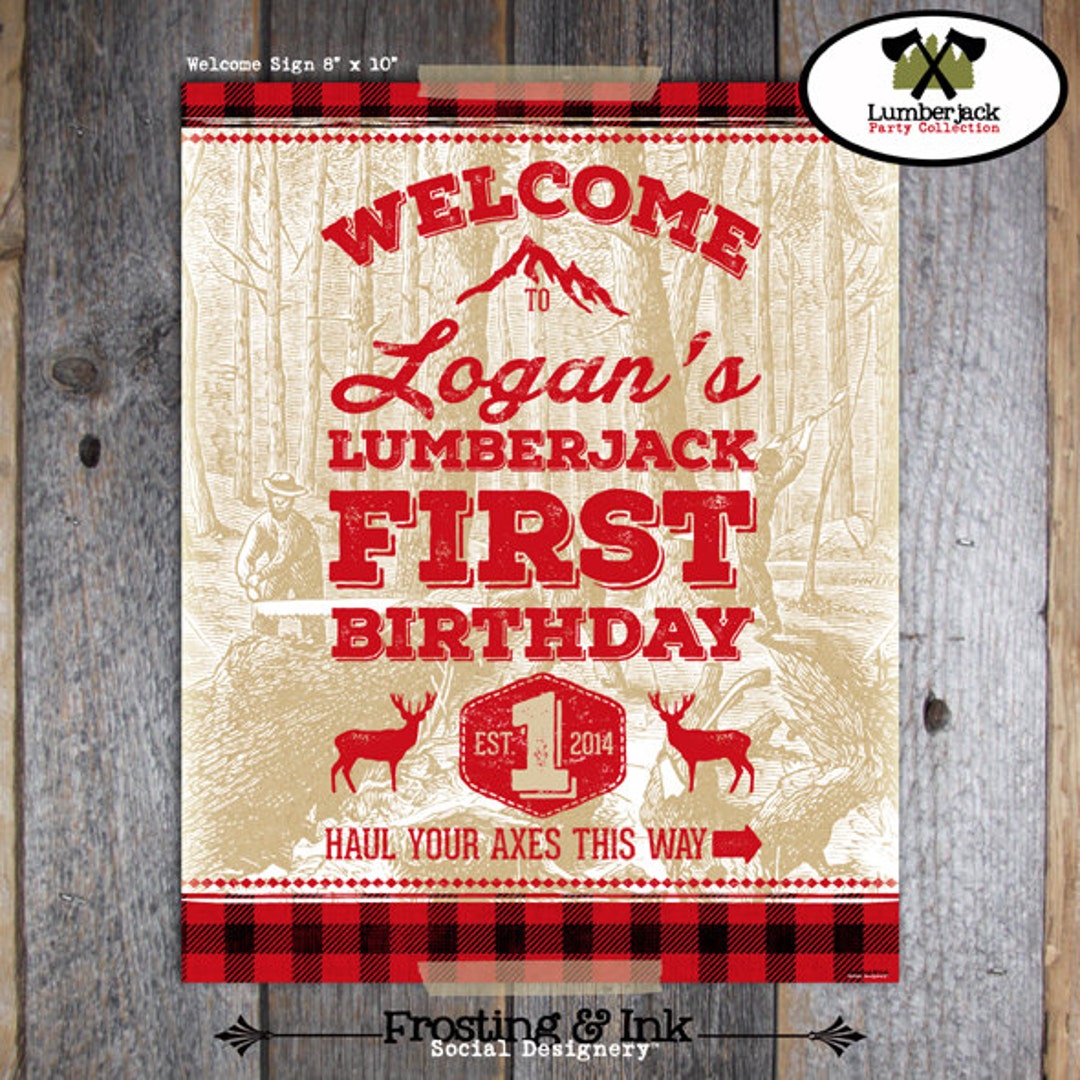 Lumberjack Party Welcome Sign Lumberjack Birthday Party Welcome Sign ...