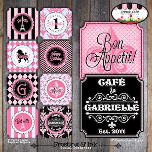 Paris Party French Cafe French Bistro Customized Menu Printable ...