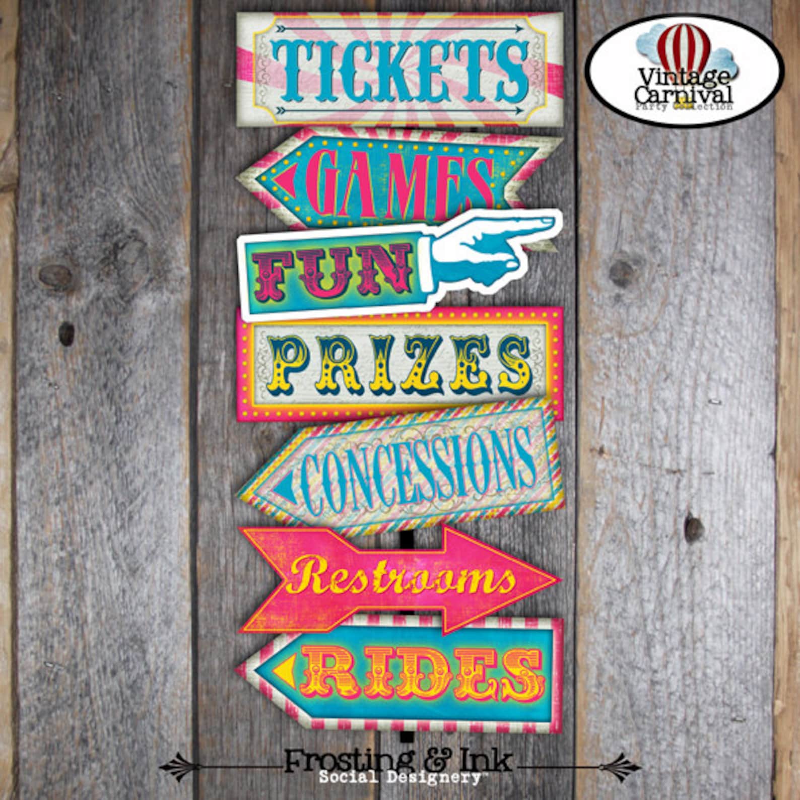 Carnival Party Arrow Signs Circus Party Arrow Signs - Etsy