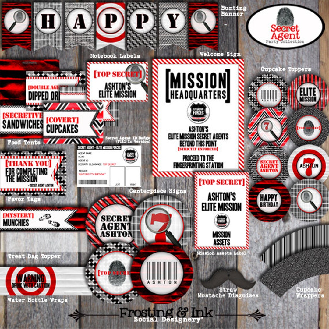 Spy Party Decorations Secret Agent Party Decorations Mystery Party ...