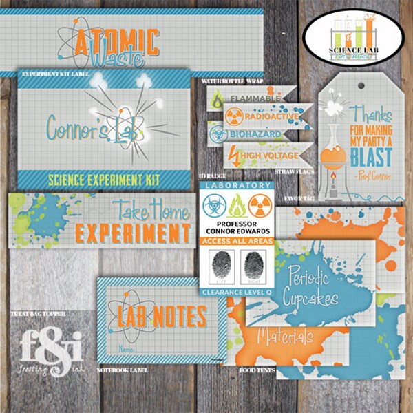 Science Birthday Id Badge - Etsy