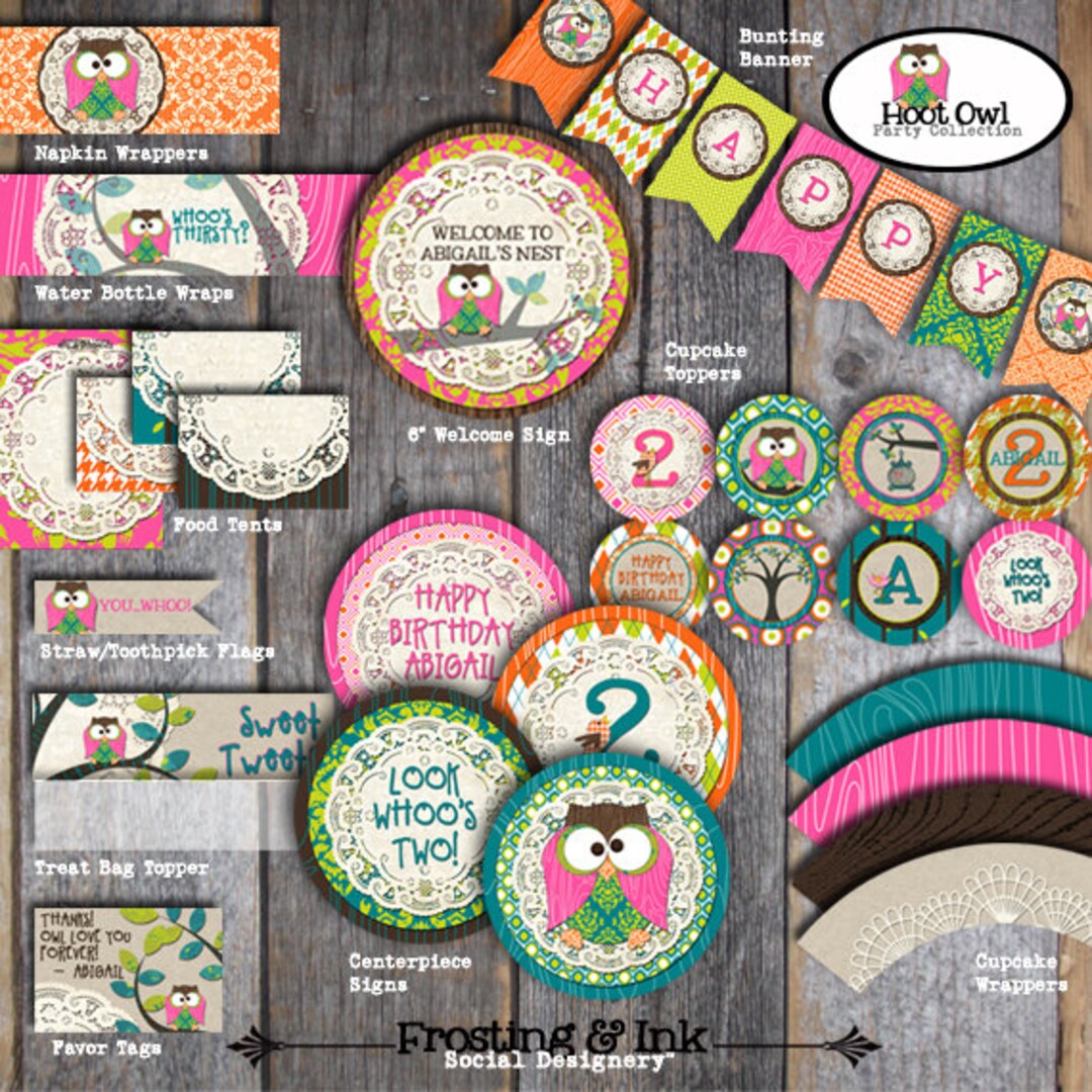 Owl Party Decorations Owl Party Night Owl Party Woodland Owl Party Set ...