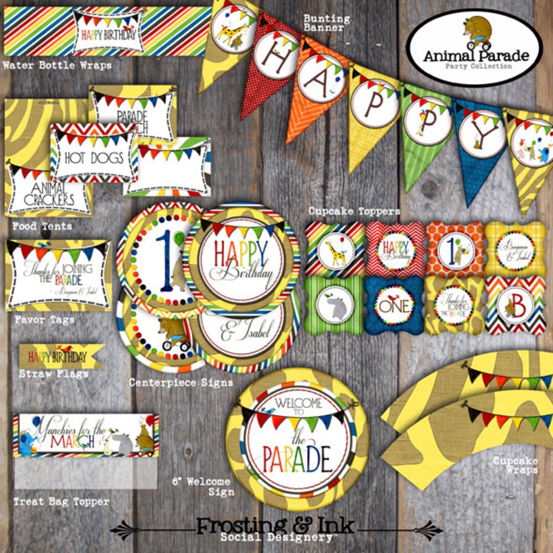 Animal Parade Decorations Party Animal Decorations Wild Animal Zoo Set ...