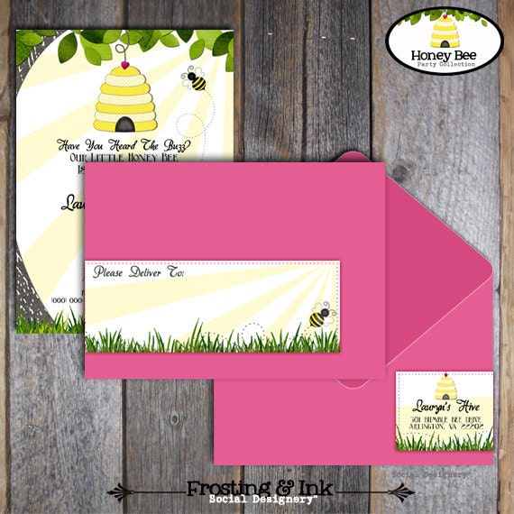 Bee Invitation Bumble Bee Invitation Honey Bee Birthday - Etsy