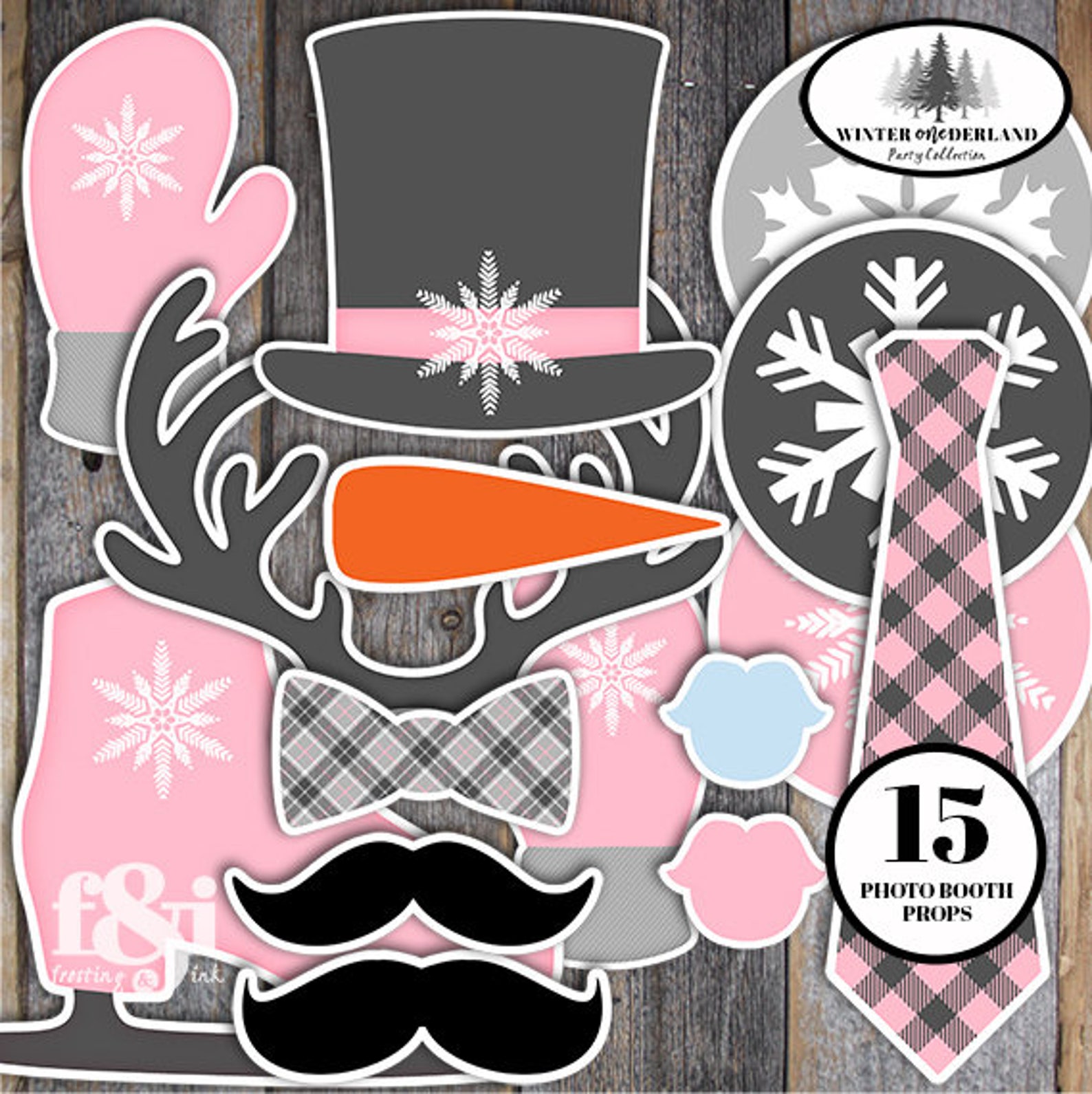 Winter Onederland Photo Booth Props Winter Wonderland Photo | Etsy