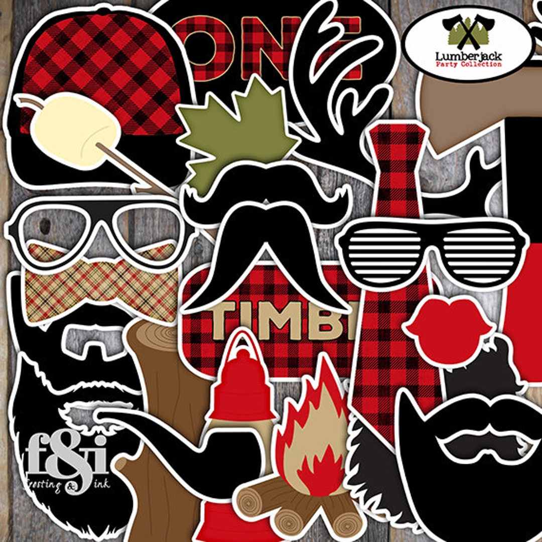 Lumberjack Photo Booth Props Lumberjack Photo Props - Etsy