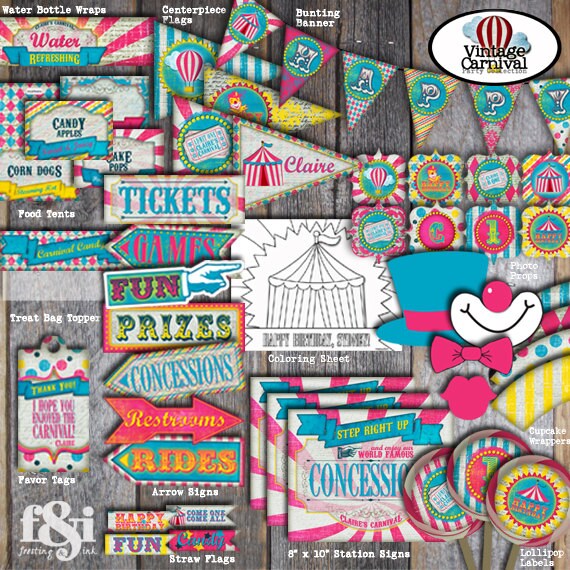 Carnival Party Arrow Signs Circus Party Arrow Signs - Etsy