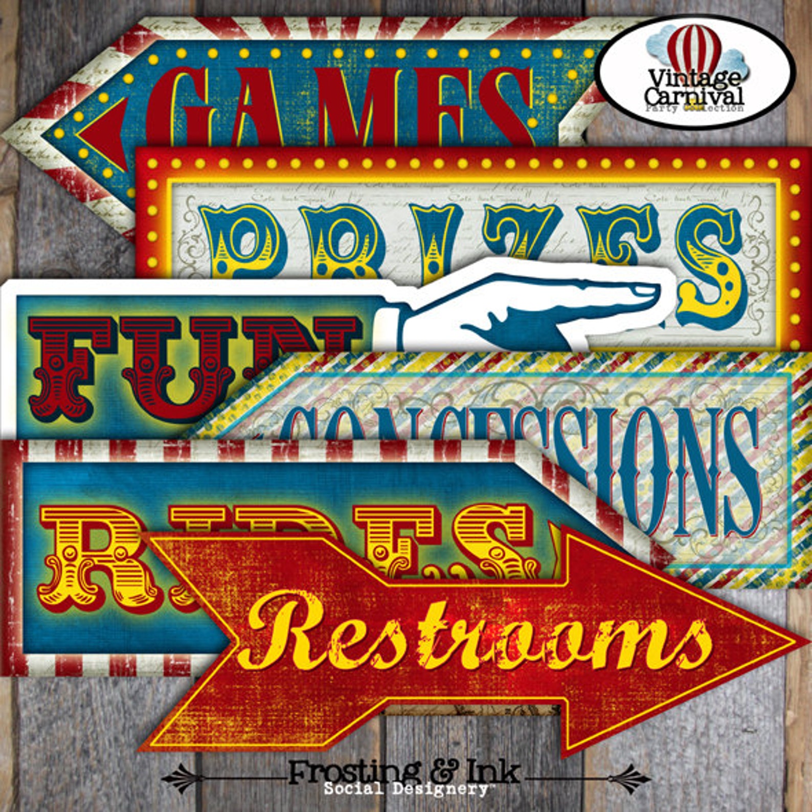 Carnival Party Arrow Signs Circus Party Arrow Signs - Etsy