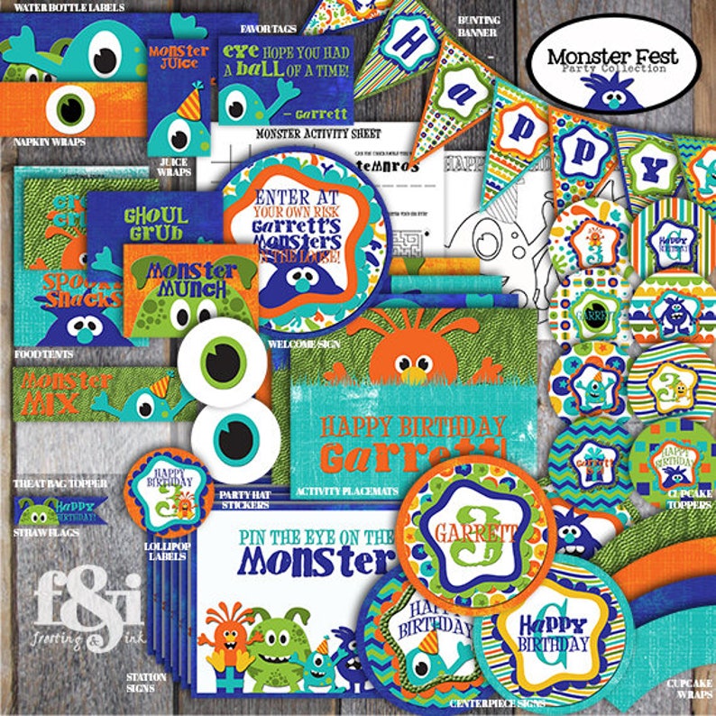 Monster Banner Monster Bunting Banner Monster Birthday - Etsy